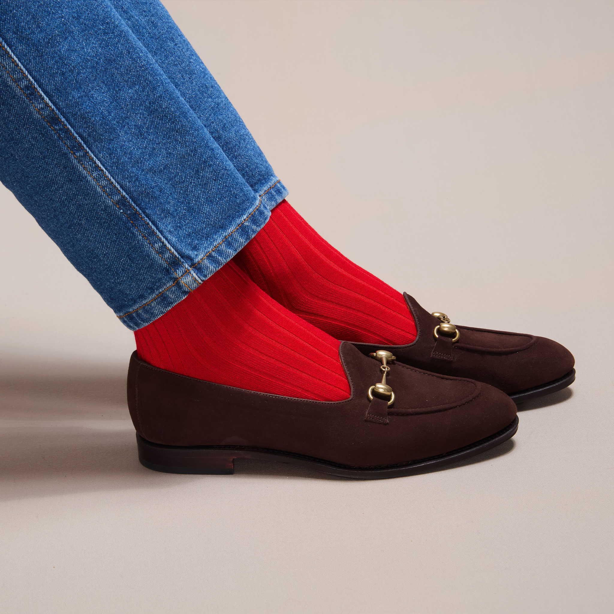 Short red socks for women in super solid cotton - Mazarin – Mes ...