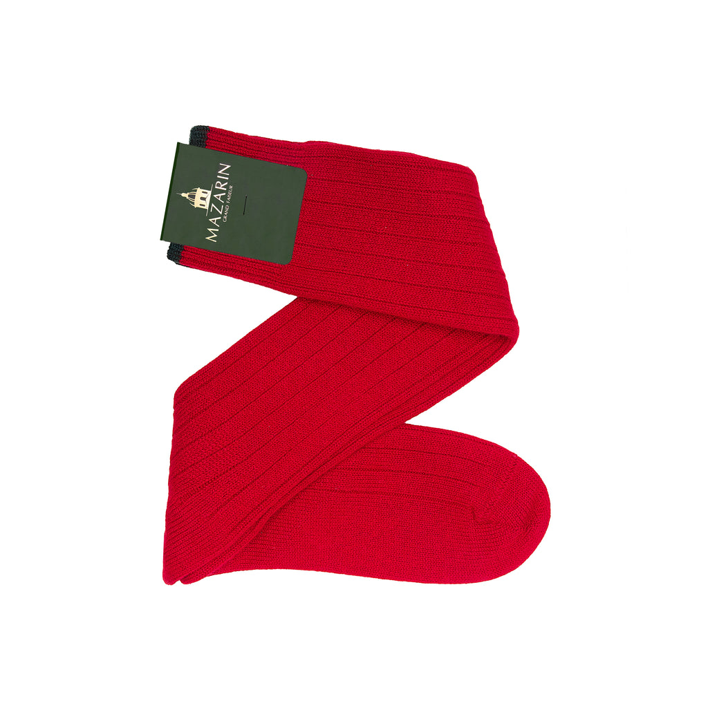 Red high socks for men - 85% thick cashmere - Mazarin – Mes Chaussettes ...