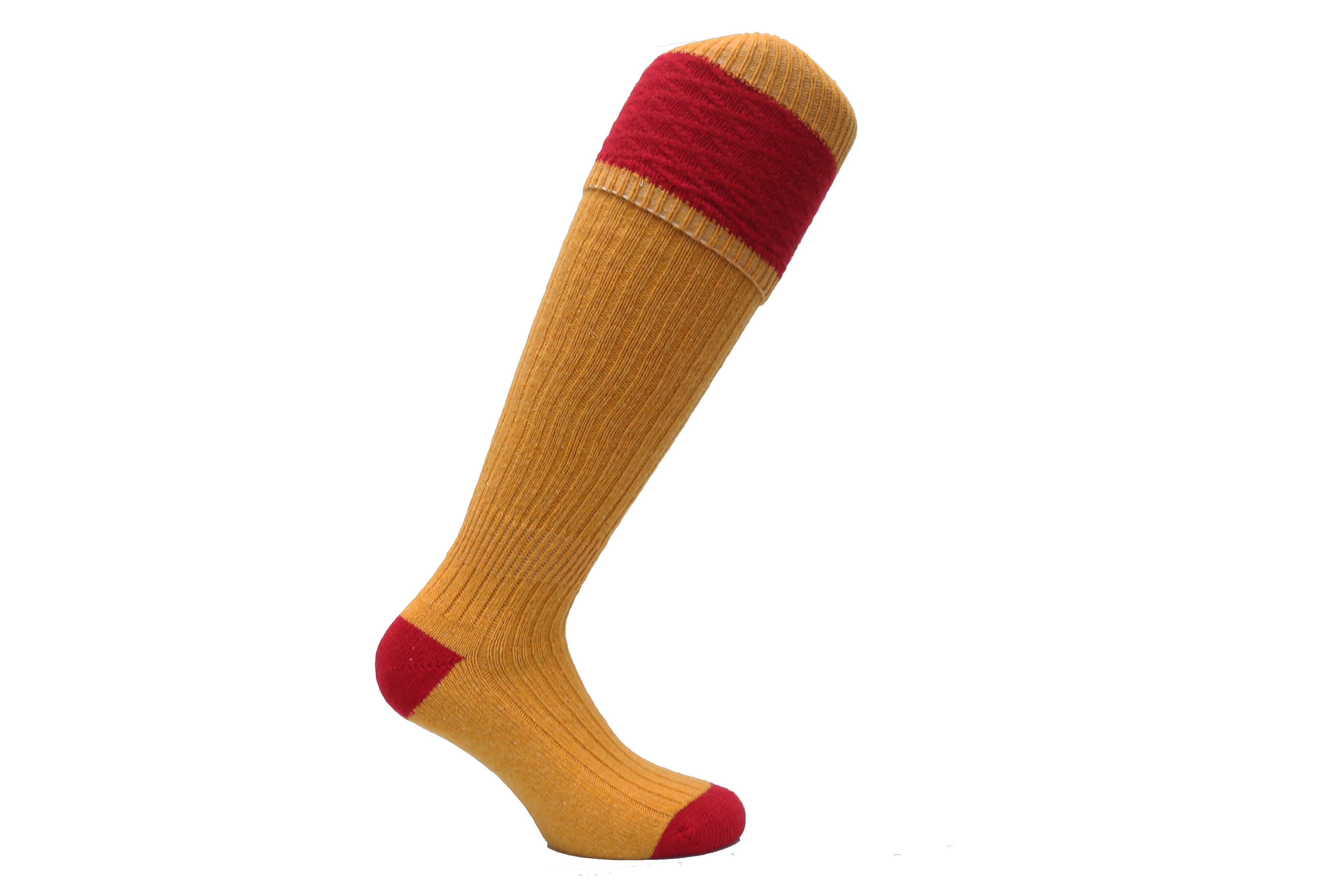 Chaussettes de chasses jaune & rouge en laine résistante et chaude ...