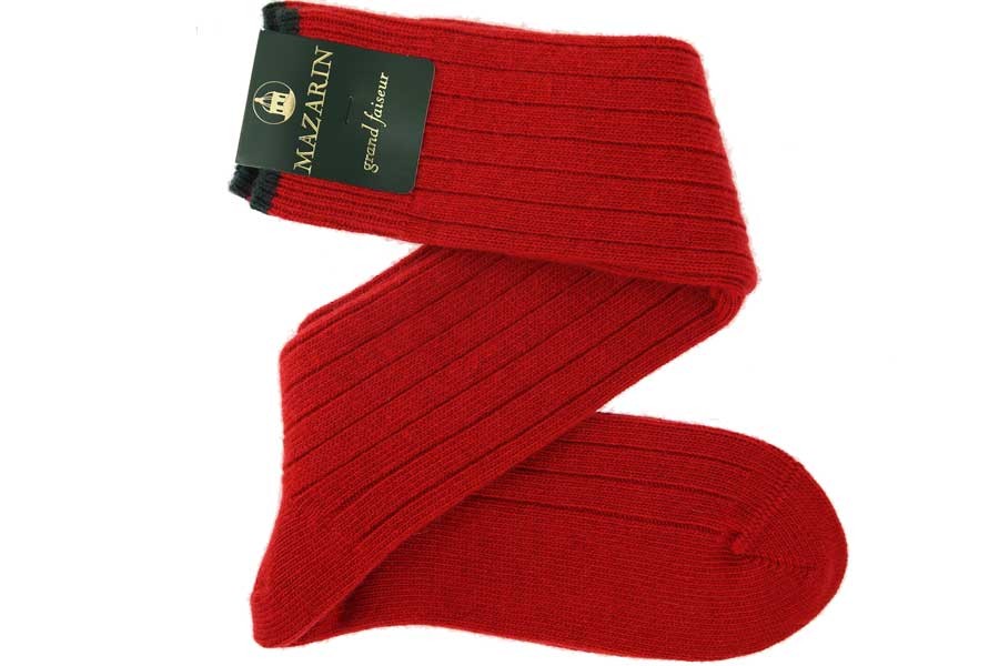 Red high socks - Cashmere - Mazarin – Mes Chaussettes Rouges