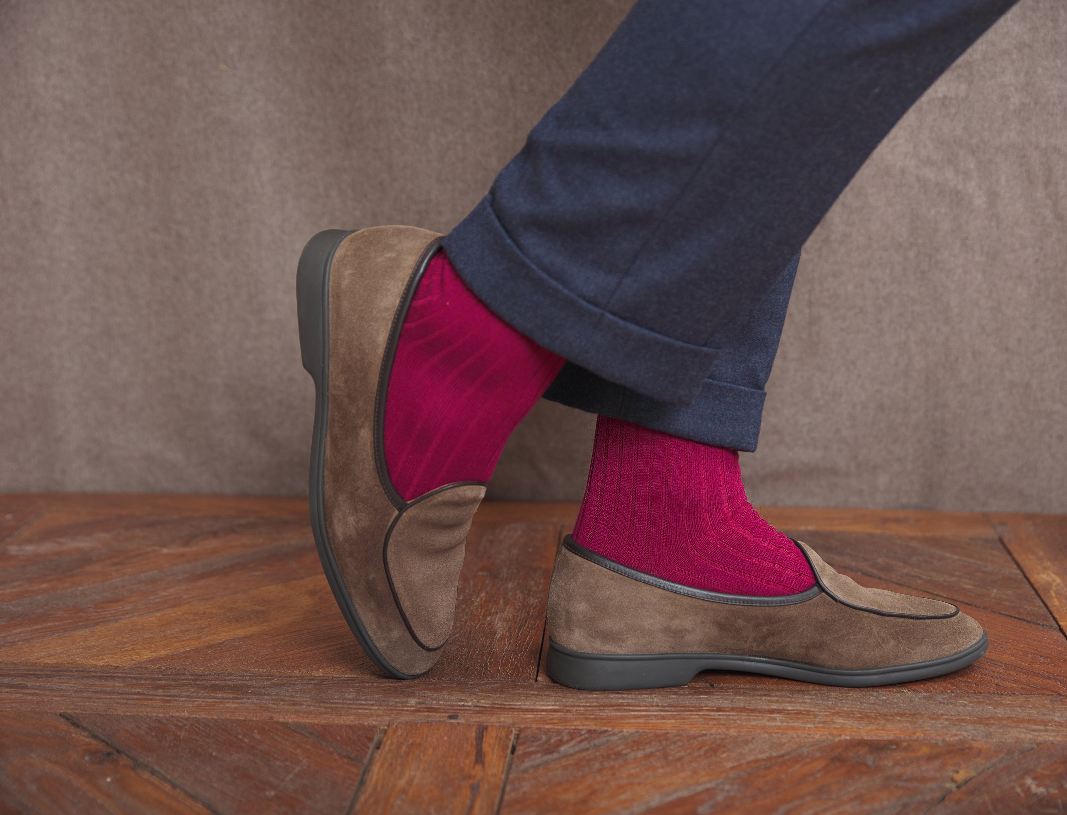 Purple high socks - Cashmere - Mazarin – Mes Chaussettes Rouges