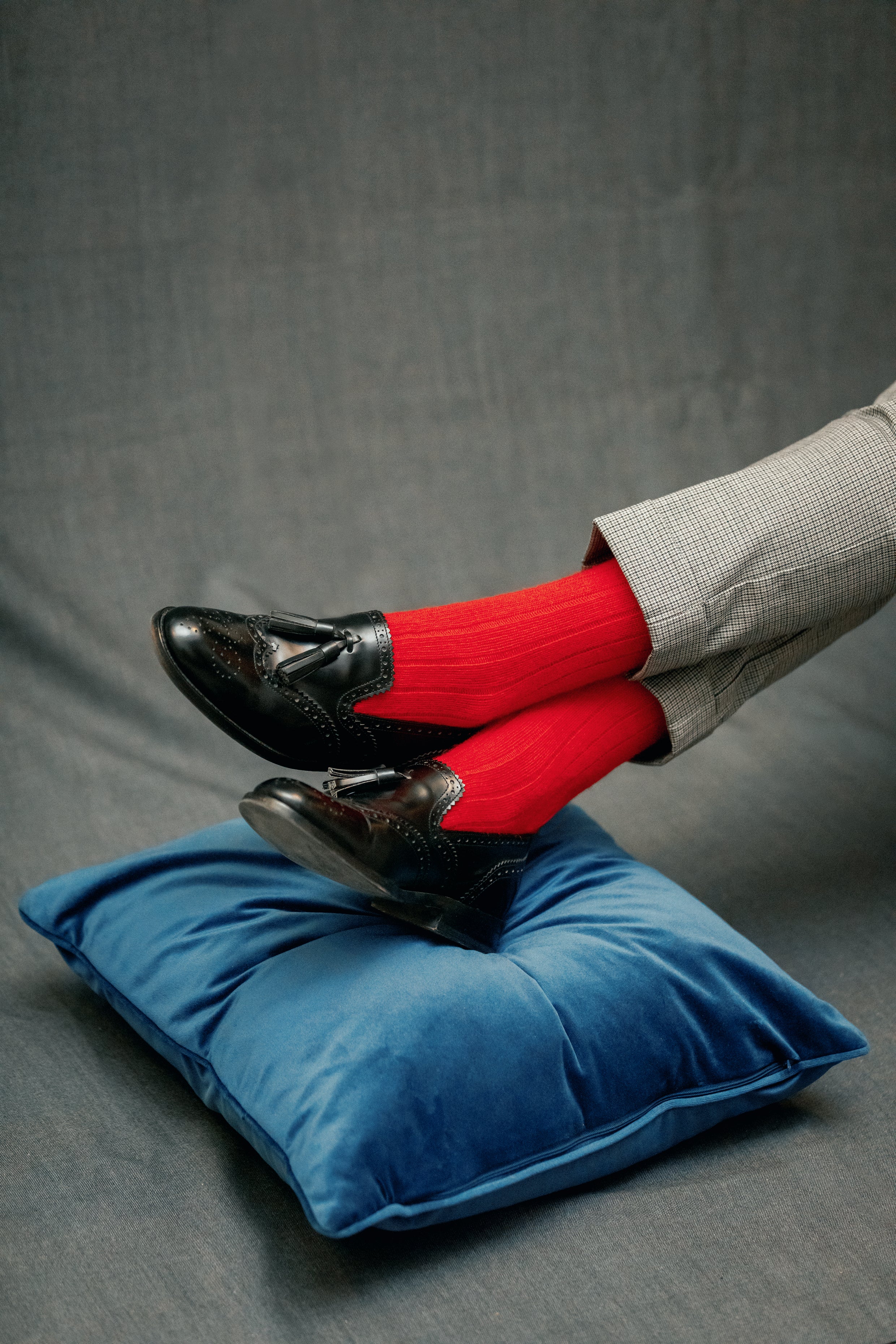 Red high socks - Cashmere - Mazarin – Mes Chaussettes Rouges