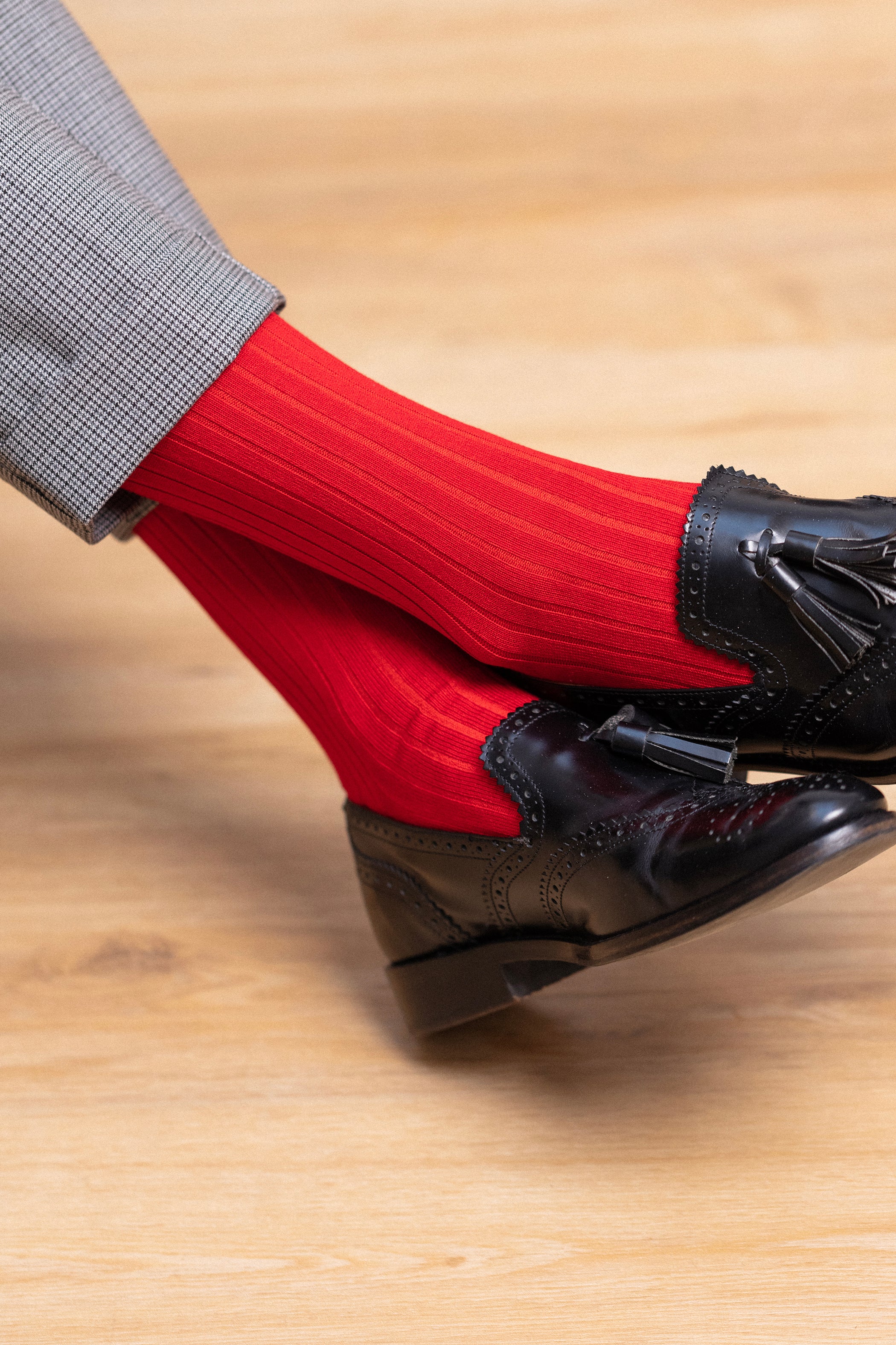 Short red socks for women in super solid cotton - Mazarin – Mes ...