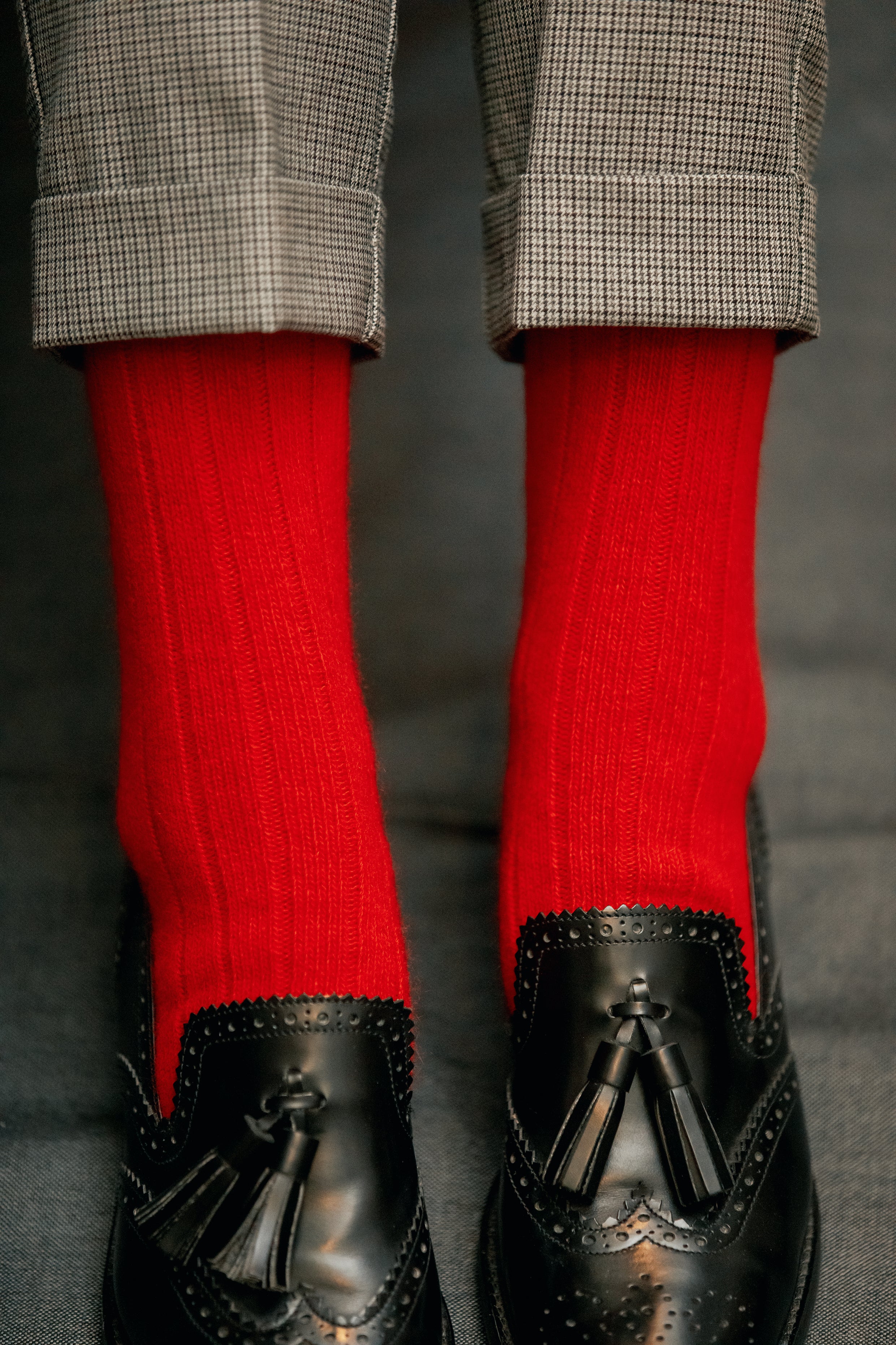 Red high socks - Cashmere - Mazarin – Mes Chaussettes Rouges